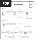 Employee Data Sheet Template | PDF | Employment | Labour