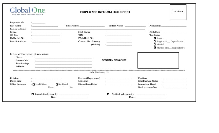Employee Information Sheet PDF | PDF | Business | Economies
