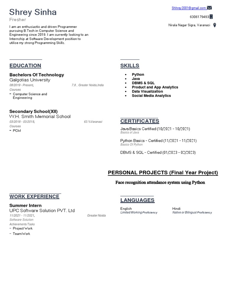 Shrey Resume CGI | PDF | Data Management | Software Engineering
