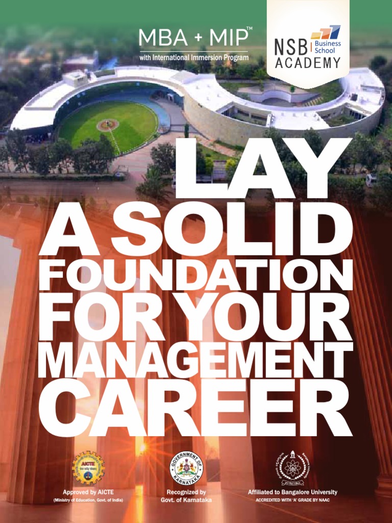 NSB Mba+mip Prospectus 2023 | PDF | Analytics | Entrepreneurship