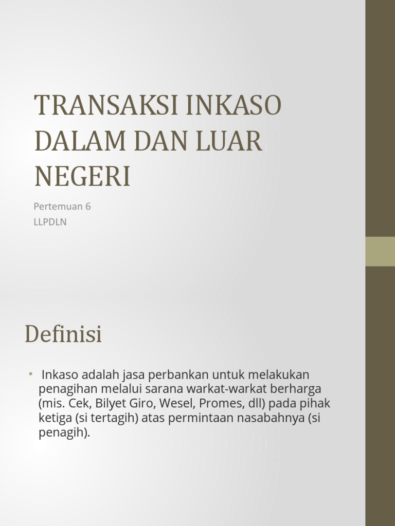Proses Transaksi Inkaso Perbankan | PDF