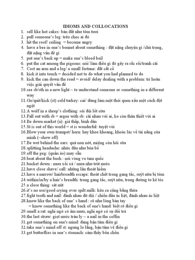 Idioms and Collocations | PDF