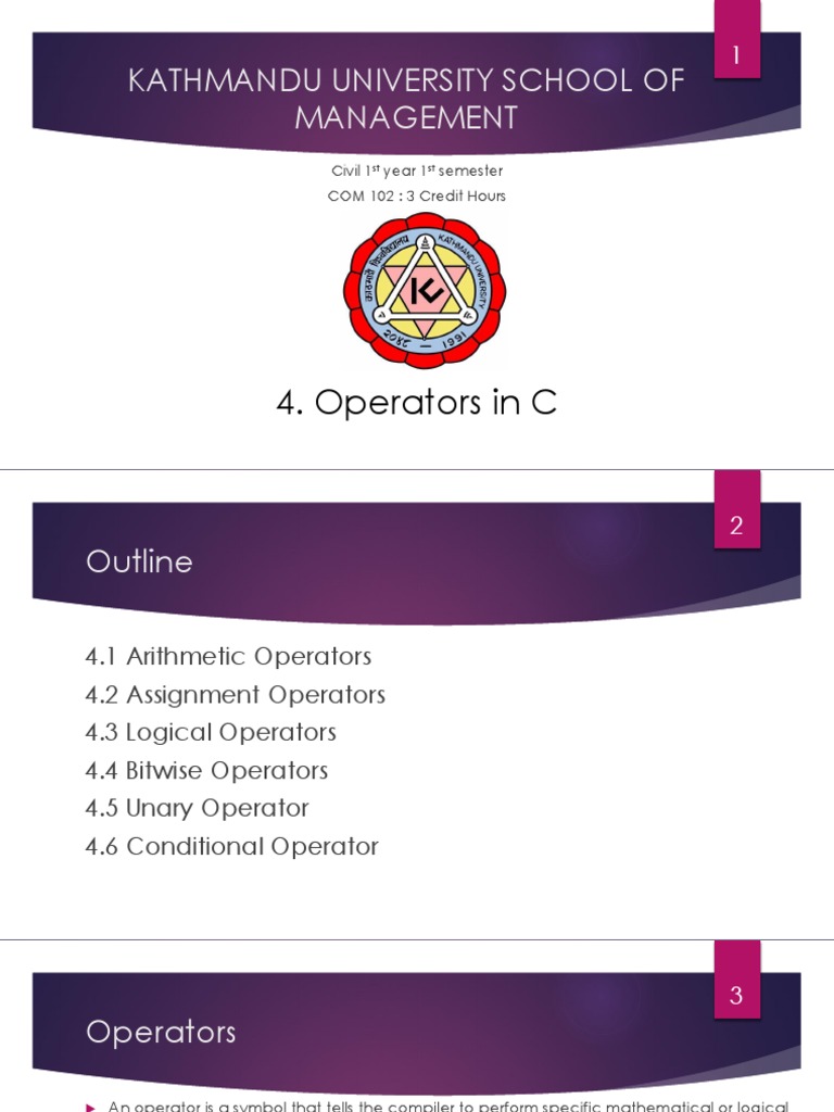 C Operators Guide | PDF | Computer Architecture | Software Development