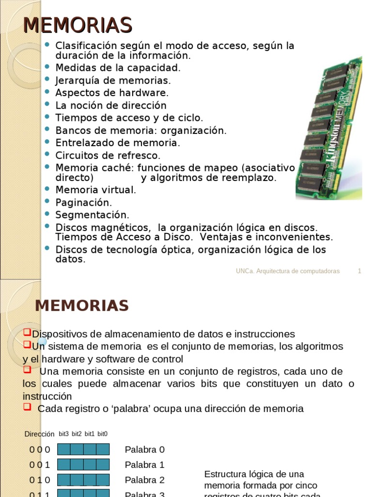 Memorias - Resumen | PDF | Almacenamiento de datos de la computadora ...