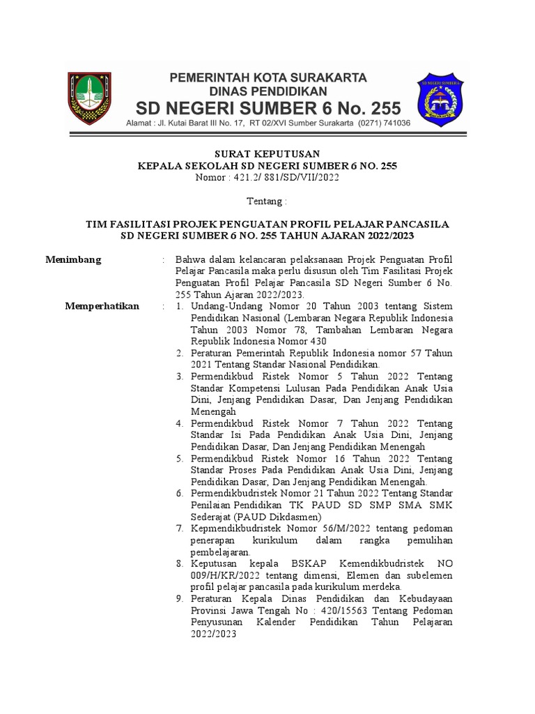 Tim Projek Profil Pelajar Pancasila | PDF