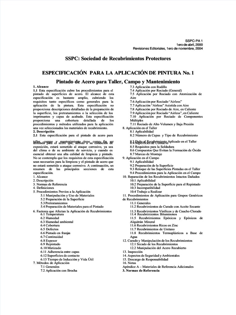 SSPC Pa1 | PDF | Revestimiento | Acero