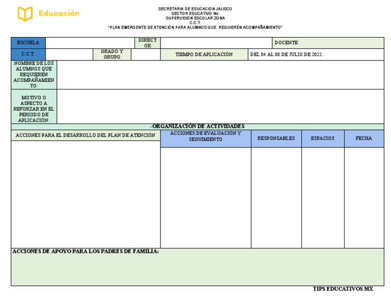 “PLAN EMERGENTE DE ATENCIÓN”.docx | PDF
