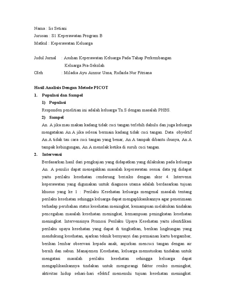 Analisis Picot Kep. Keluarga | PDF