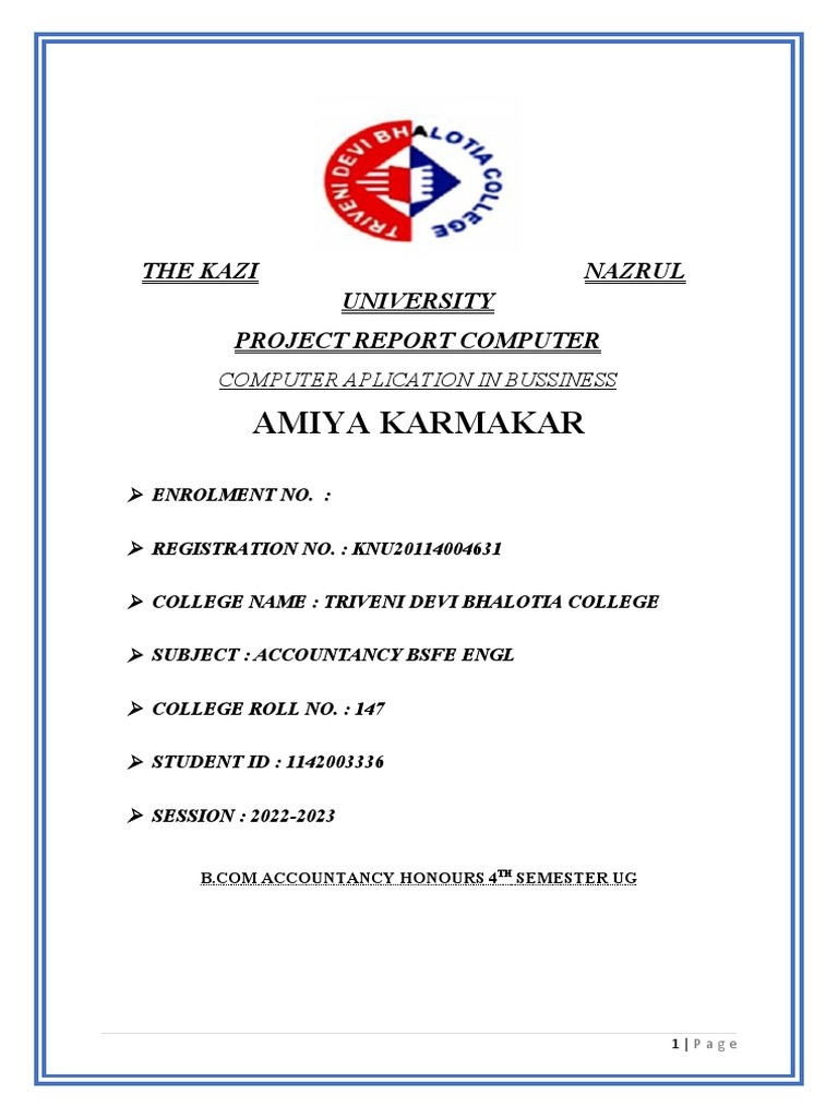 Knu Computer Project | PDF | Microsoft Word | Computing