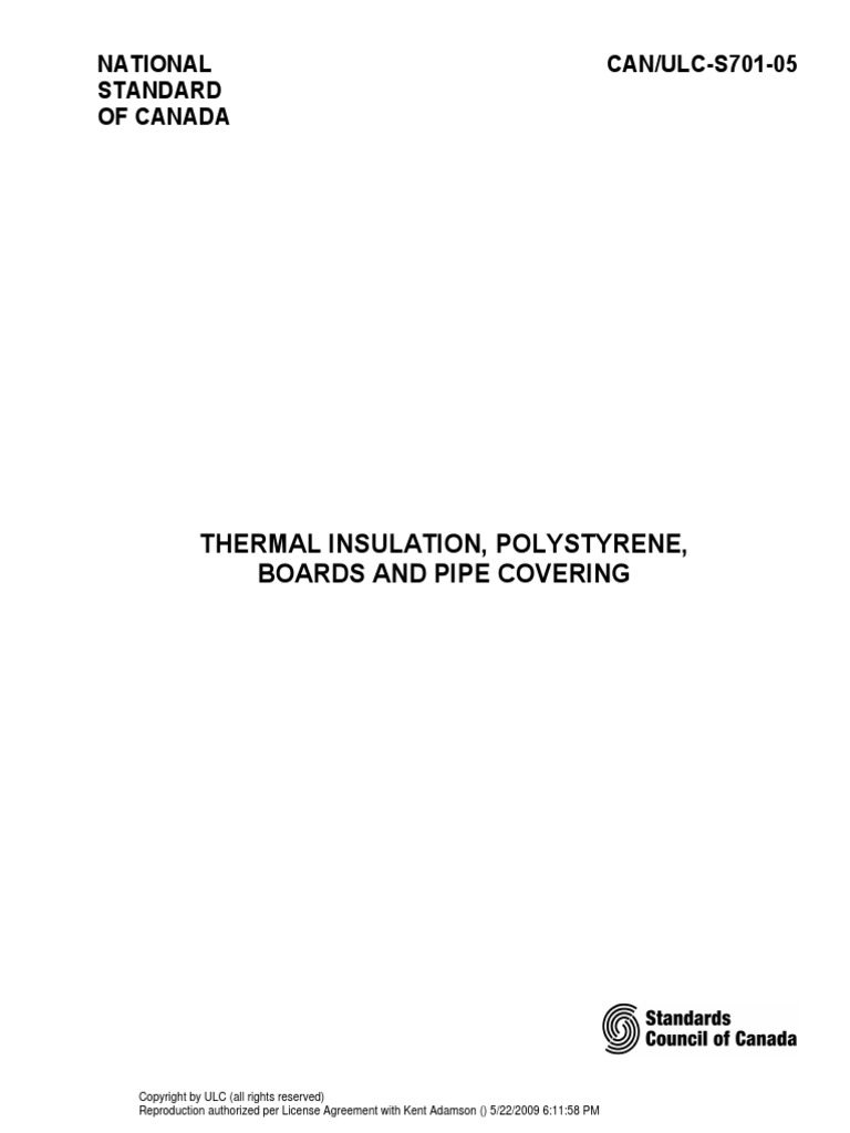 Can Ulc S701 05 en | PDF | Polystyrene | Thermal Insulation