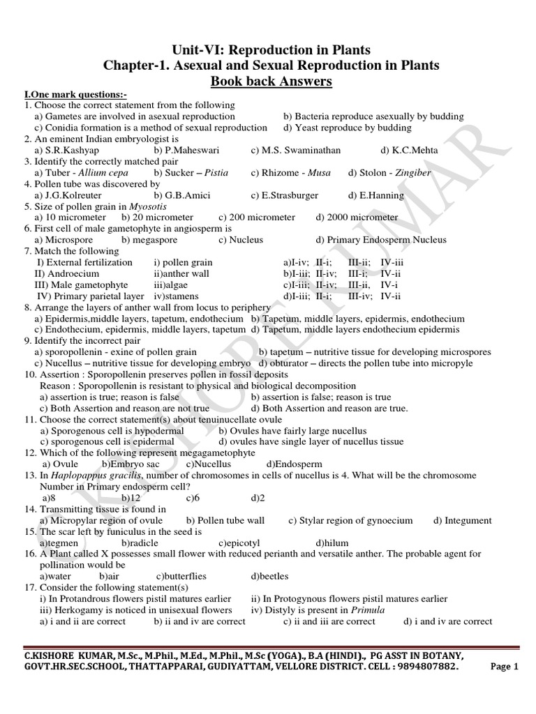 12th STD Bio-Botany EM Book Back Answers | PDF | Dominance (Genetics ... 12th STD Bio-Botany EM Book Back Answers | PDF | Dominance (Genetics ...