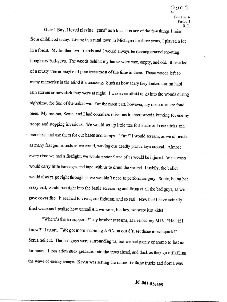 Eric Harris Childhood | PDF