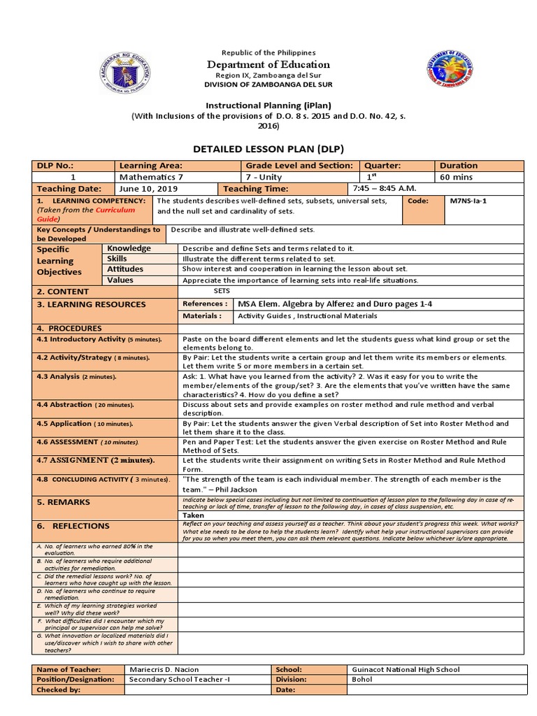 DLP Format 2019 2020docx | Download Free PDF | Learning | Lesson Plan
