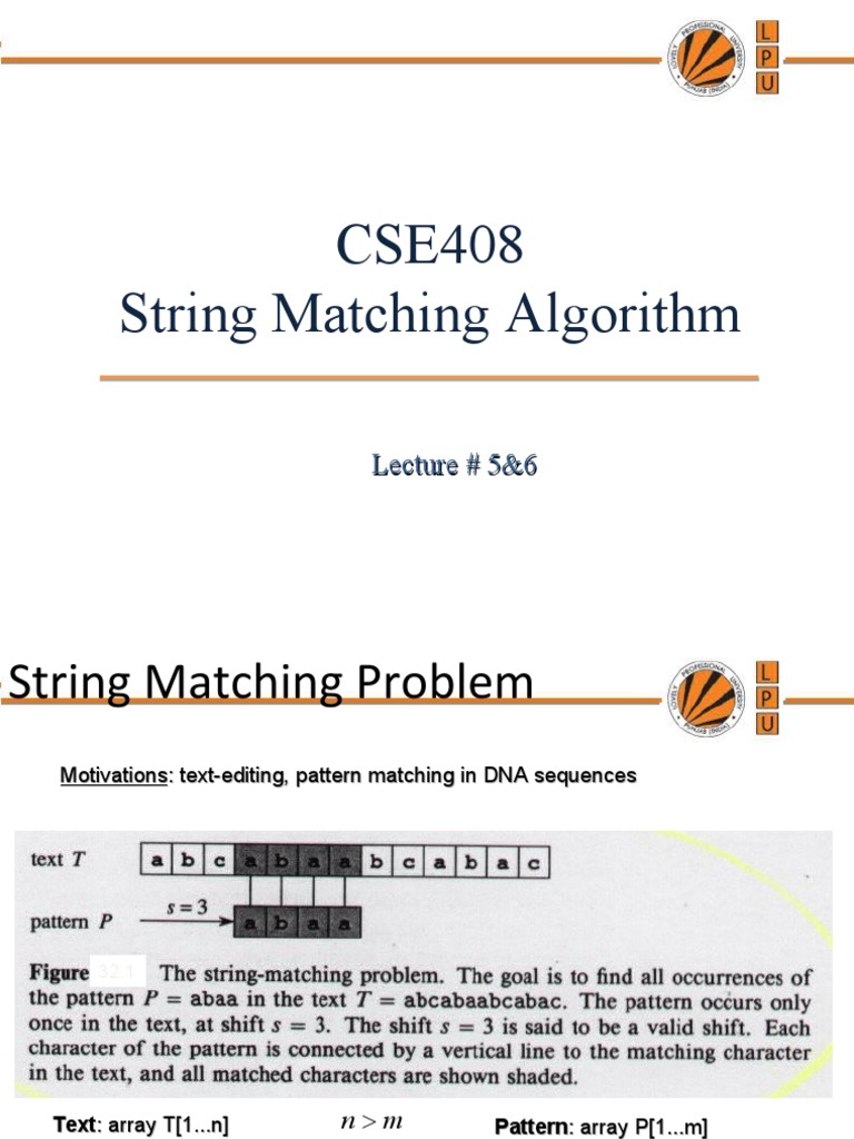 String Matching | PDF | Applied Mathematics | Computer Programming String Matching | PDF | Applied Mathematics | Computer Programming
