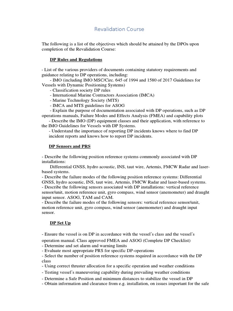 DP Revalidation Course | PDF