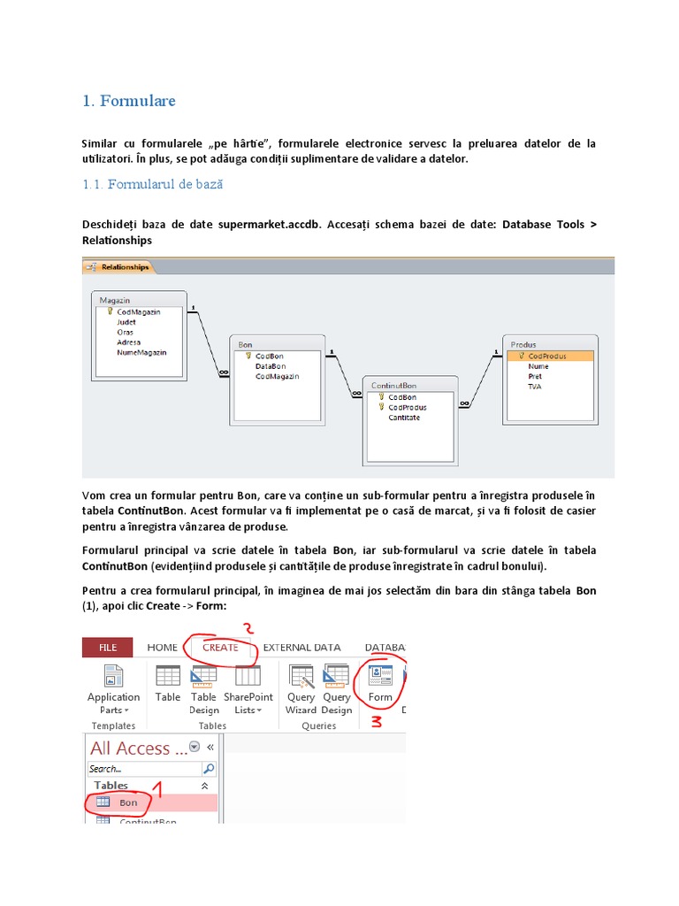 03 - Recapitulare Access - Formulare | PDF