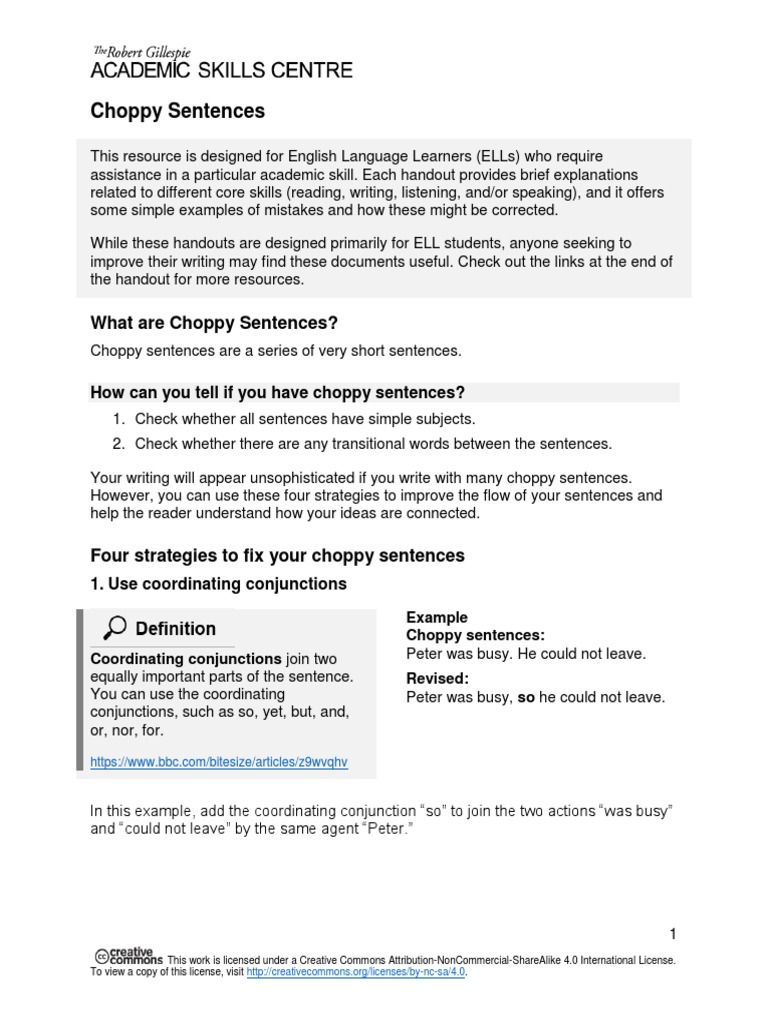 3.1 Choppy - Sentences - Test | PDF | Clause | Verb