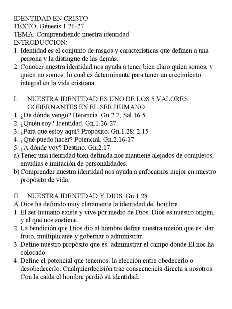 Identidad en Cristo: Comprensión y Propósito | PDF | Jesús | Cristo ...