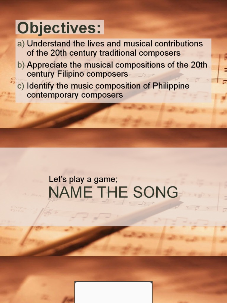 Objectives | PDF | Classical Music | Performing Arts