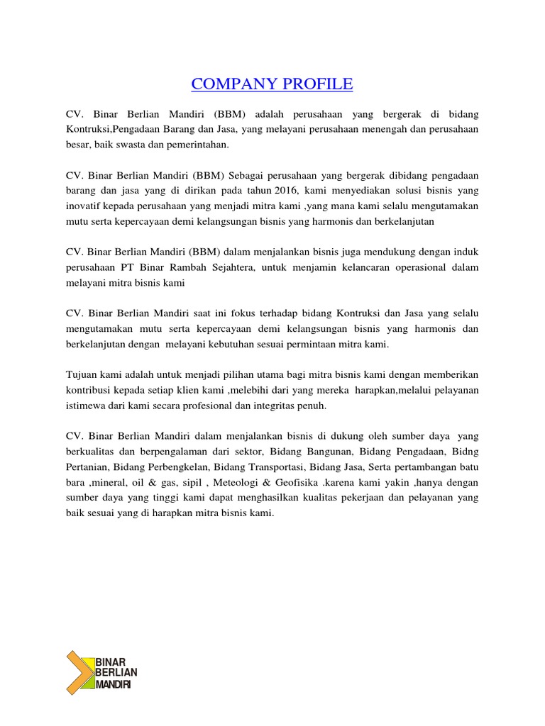 PROFIL, SIUP, SITU, TTDP DAN KONTRAK CV+sampul | PDF | Bisnis | Pengelolaan Keuangan & Uang