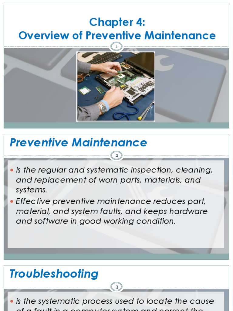4.1overview of Preventive Maintenance | PDF | Computer Hardware ...