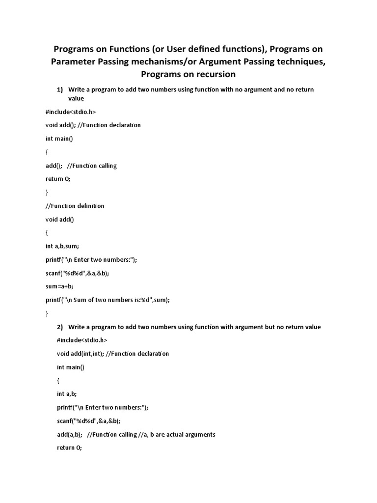 Functions, Parameters, Recursion | PDF | Parameter (Computer Programming) | Control Flow