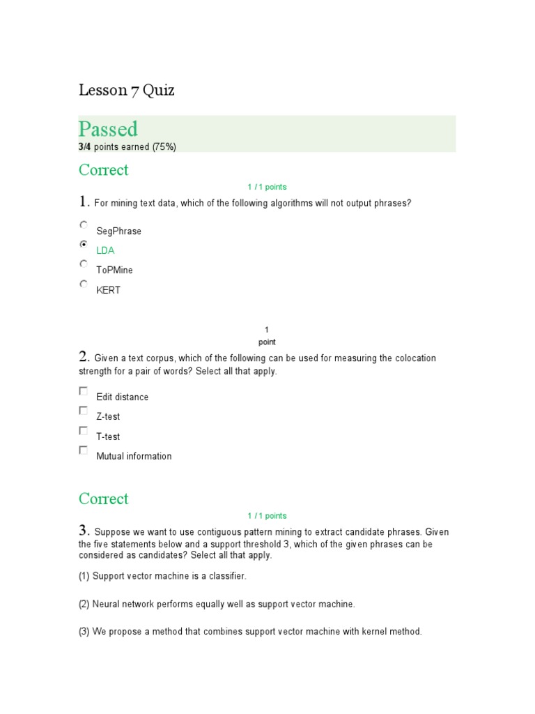 Lesson 7 Quiz Results and Analysis | PDF | Teaching Methods & Materials ...