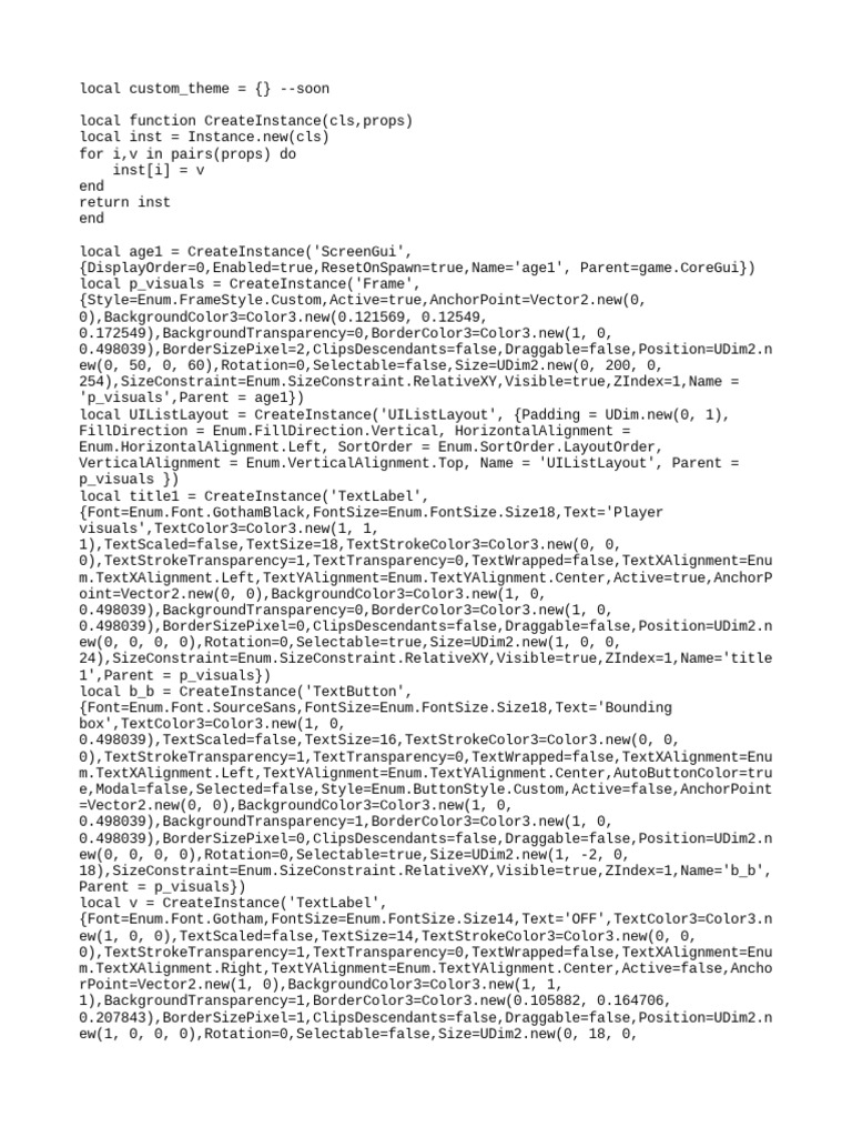 Roblox Esp (Seethrough Hack) | PDF | Typography | Text