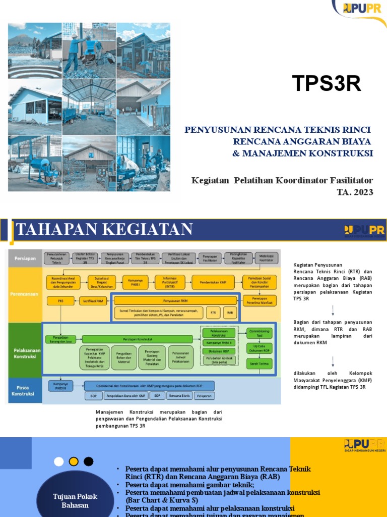 Materi Penyusunan DED, RAB - Manajemen Konstruksi TPS 3R | PDF