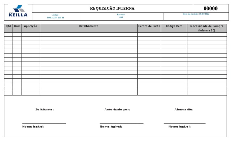 Requisição interna para compra de material | PDF