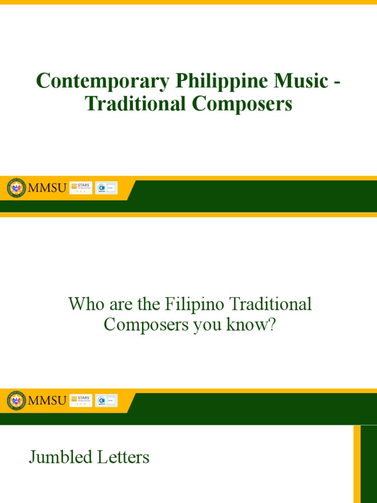 Filipino Traditional Composers Quiz | PDF | Composers | The Arts