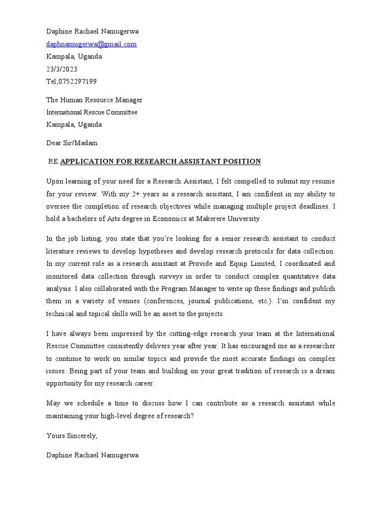 Daphine - Cover Letter | PDF