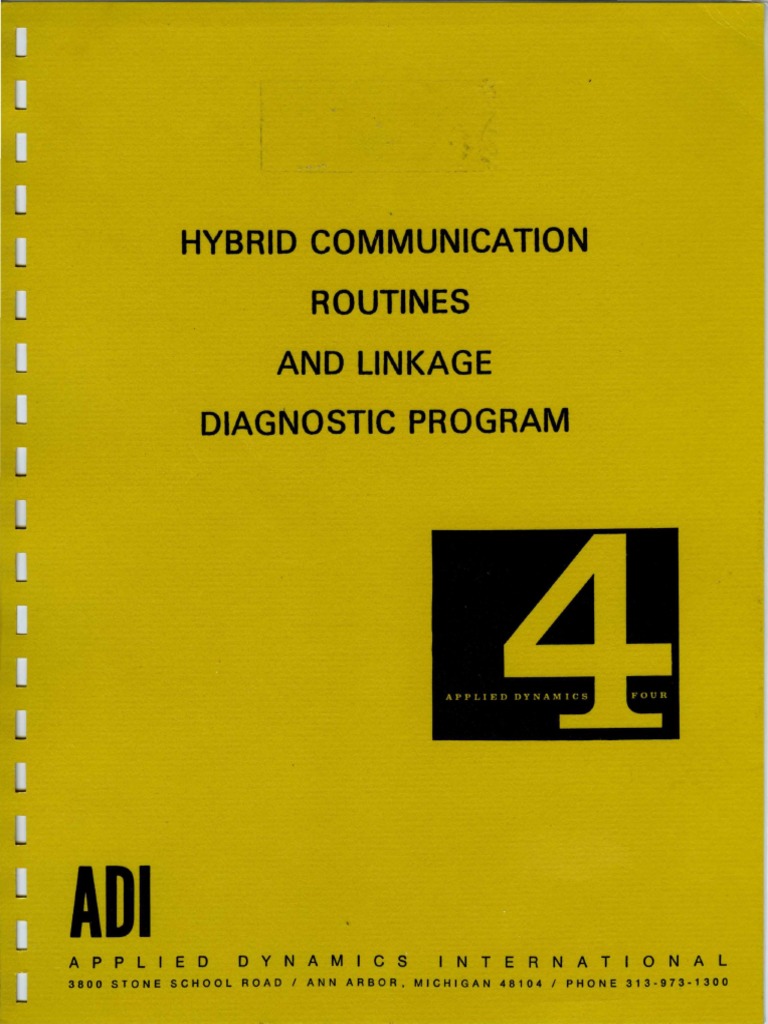 Ad 4 Hybrid Communication Routines And Linkage Diagnostic Program 19760205 Pdf Parameter
