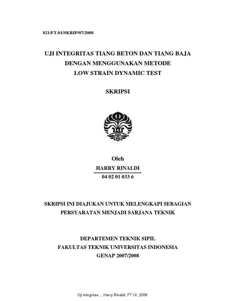 Uji Integritas Tiang Beton dan Baja | PDF | Teknologi & Rekayasa