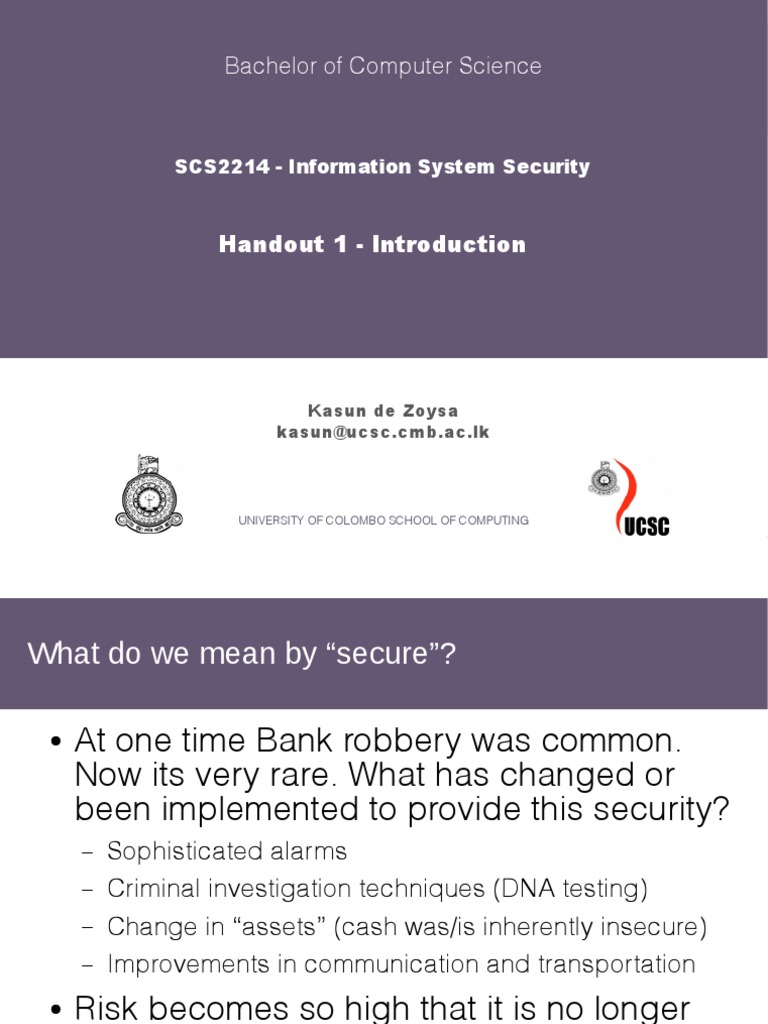 L1 (Intro) | PDF | Cryptography | Information Security L1 (Intro) | PDF | Cryptography | Information Security