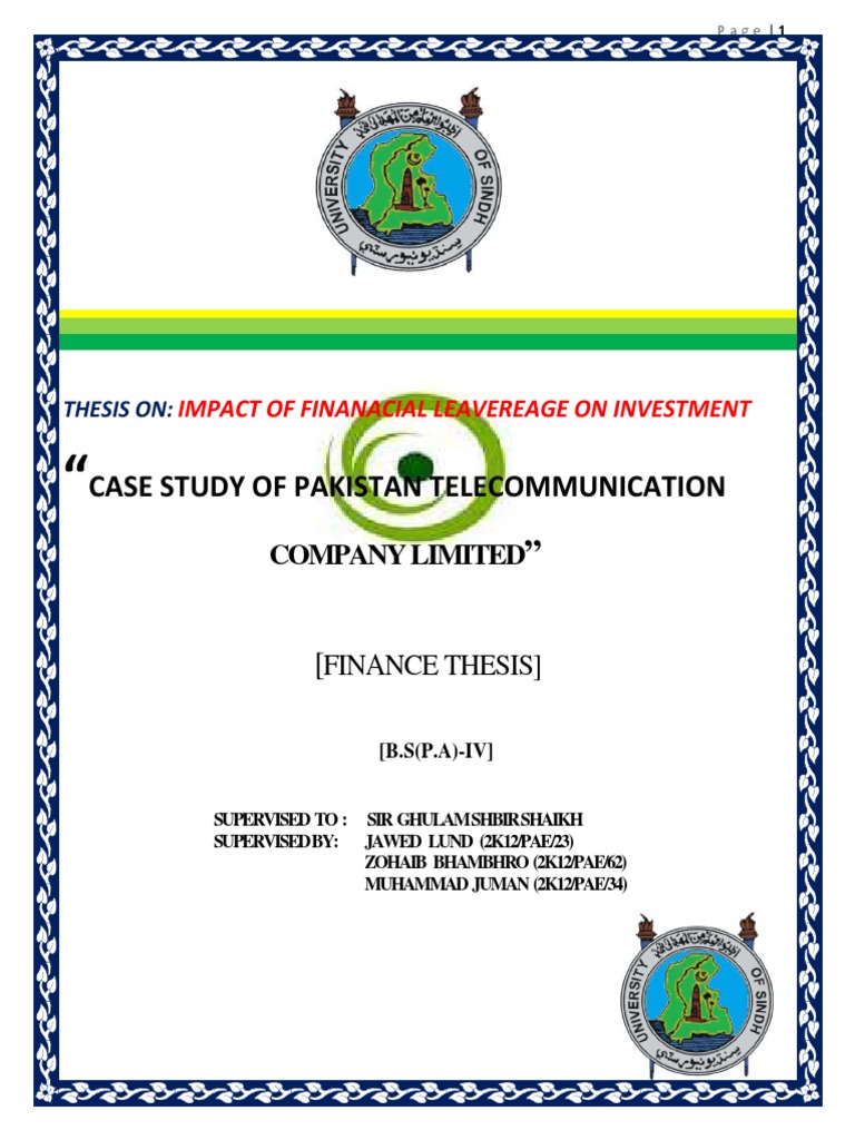 Case Study of Pakistan Telecommunicatio | PDF | Equity (Finance) | Debt