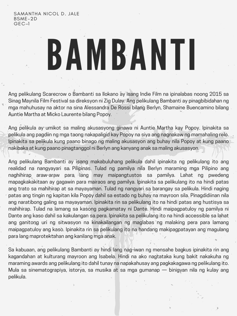 Bambanti PDF | PDF