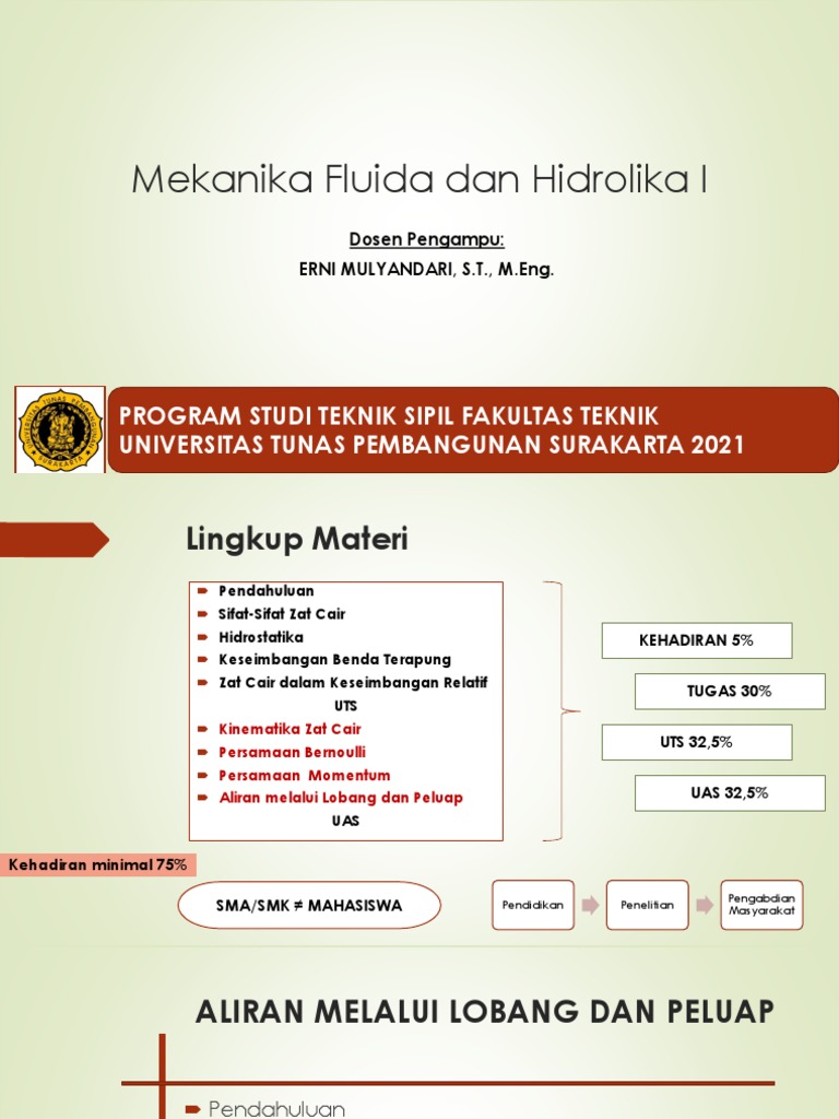 MekFlu Dan Hidrolika I Pertemuan 14 | PDF