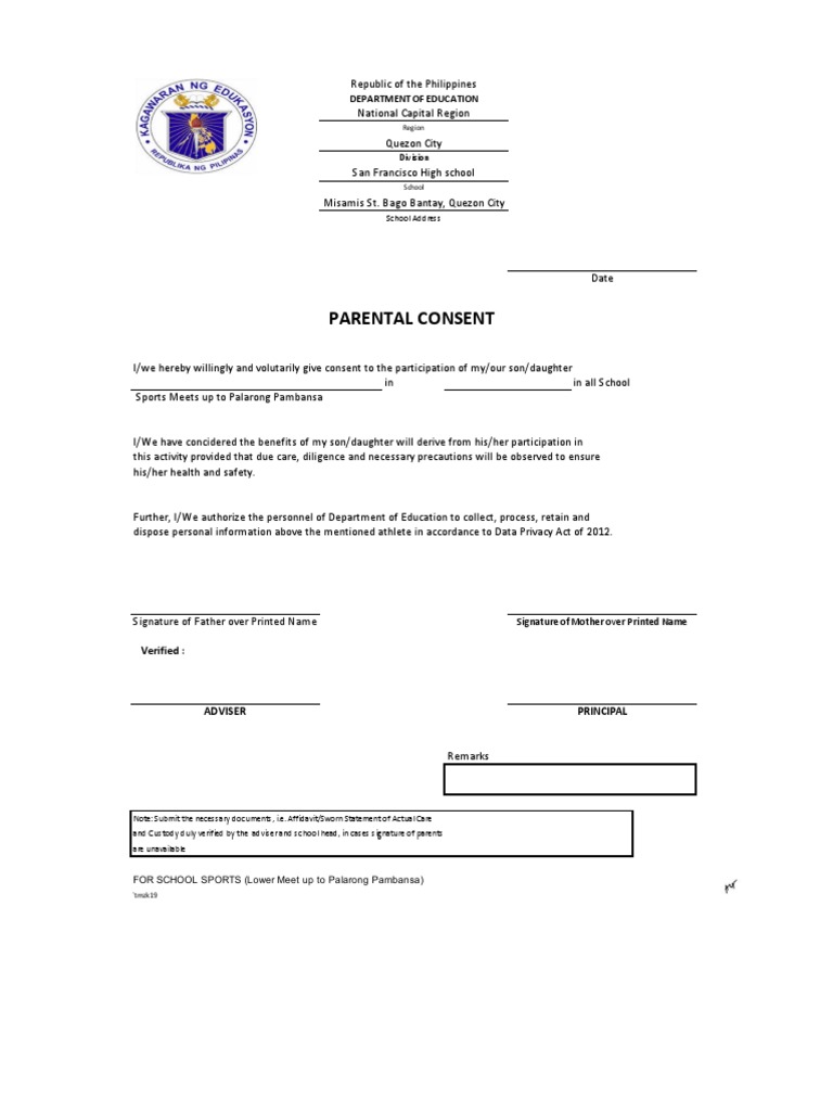 Parental Concent | PDF