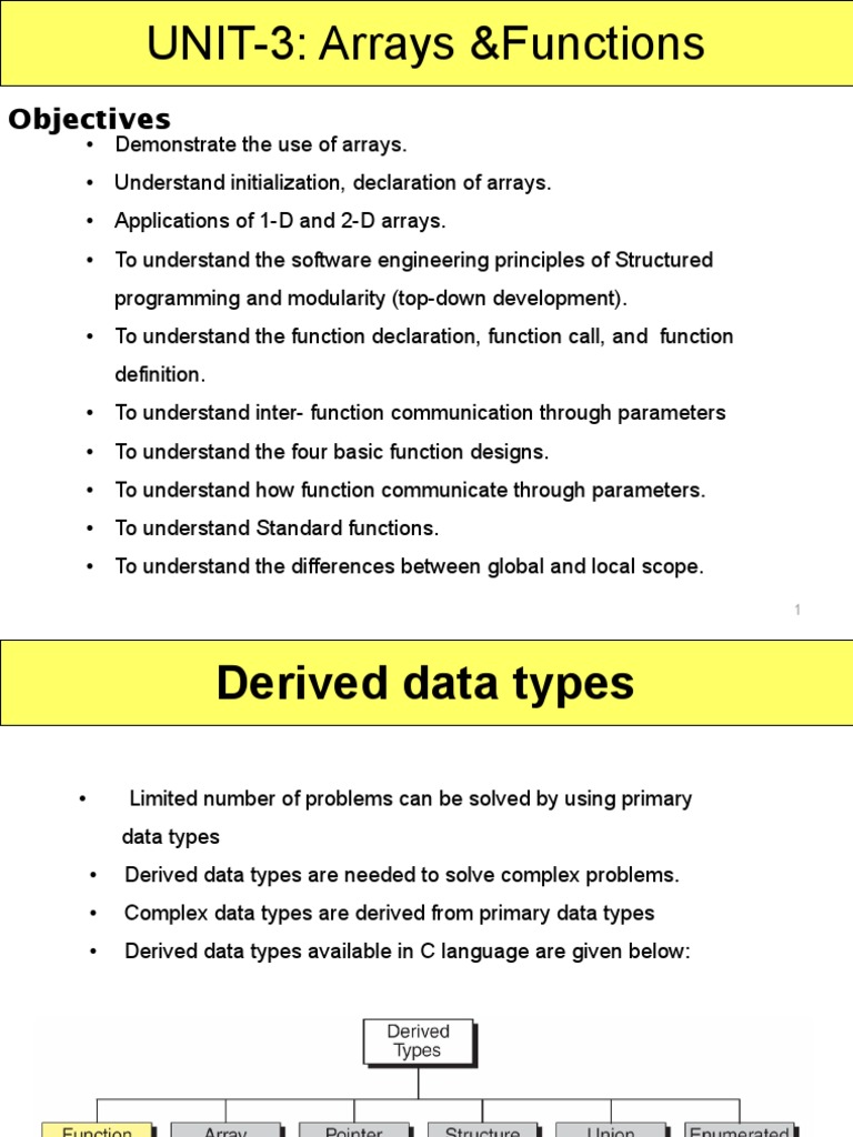 Arrays & Functions Concepts | PDF | Parameter (Computer Programming) | Scope (Computer Science)