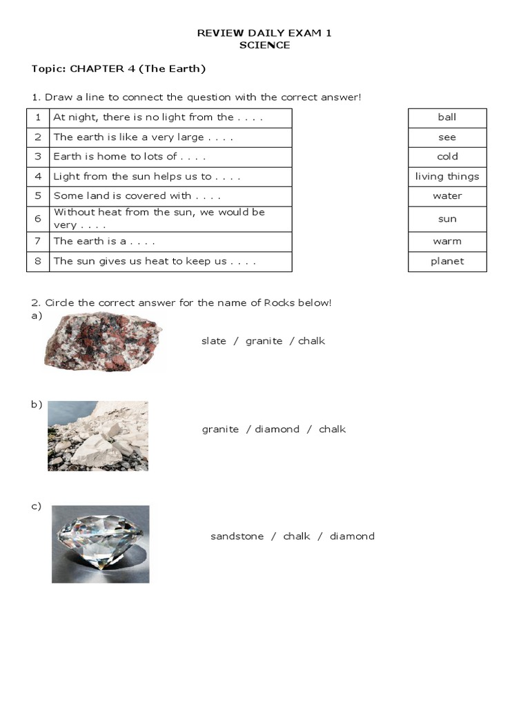Review Science Daily Exam 1 | PDF