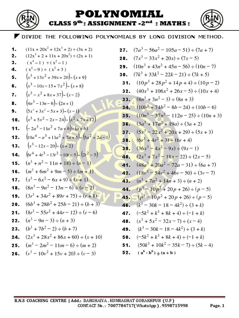 00 - Long Division Based Questions | PDF