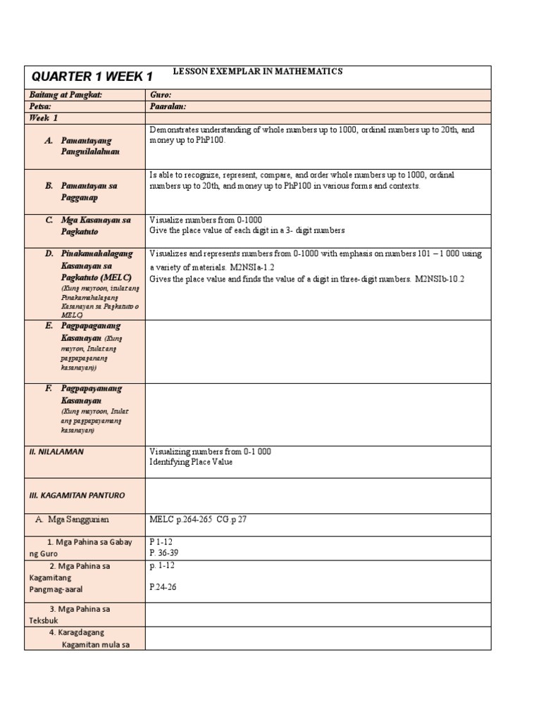 Math Le Q1W1 | PDF