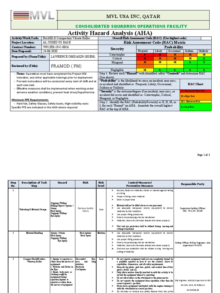 Backfilling and Compaction MVL | PDF | Risk | Personal Protective Equipment