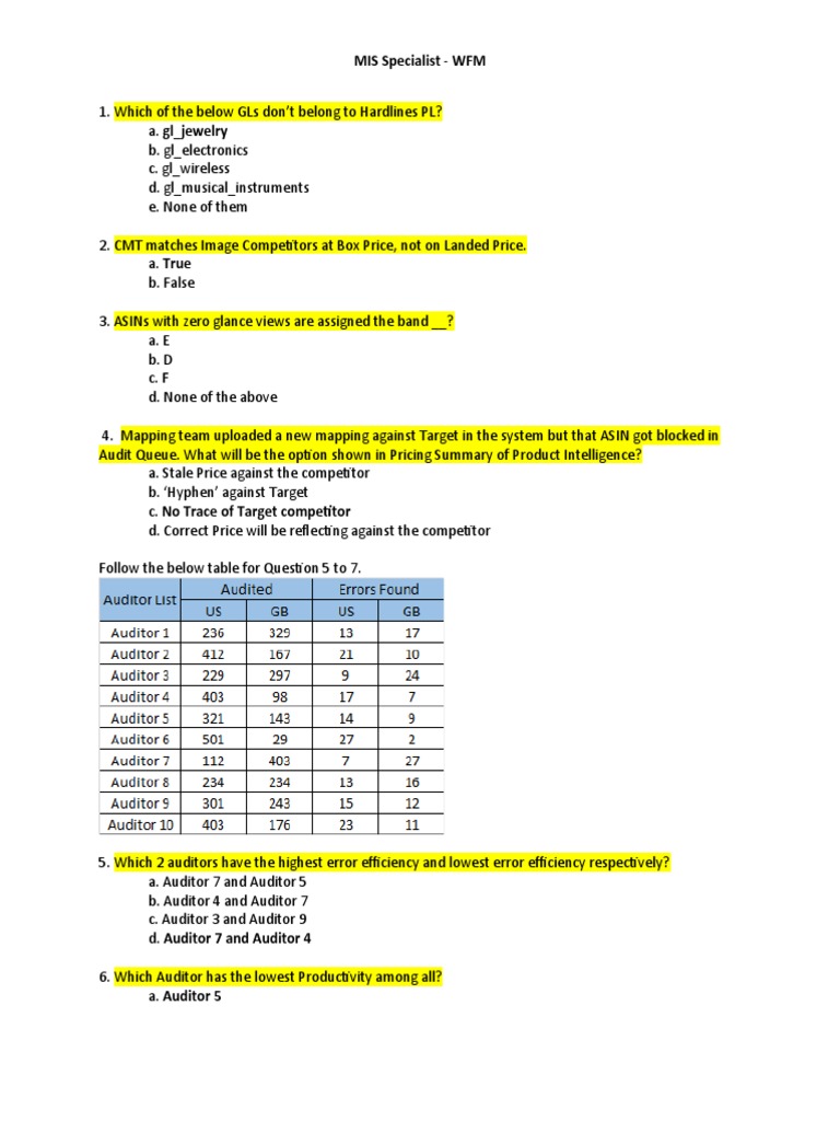 BI Specialist - Q3 - 2020 | PDF | Sql | Data Management