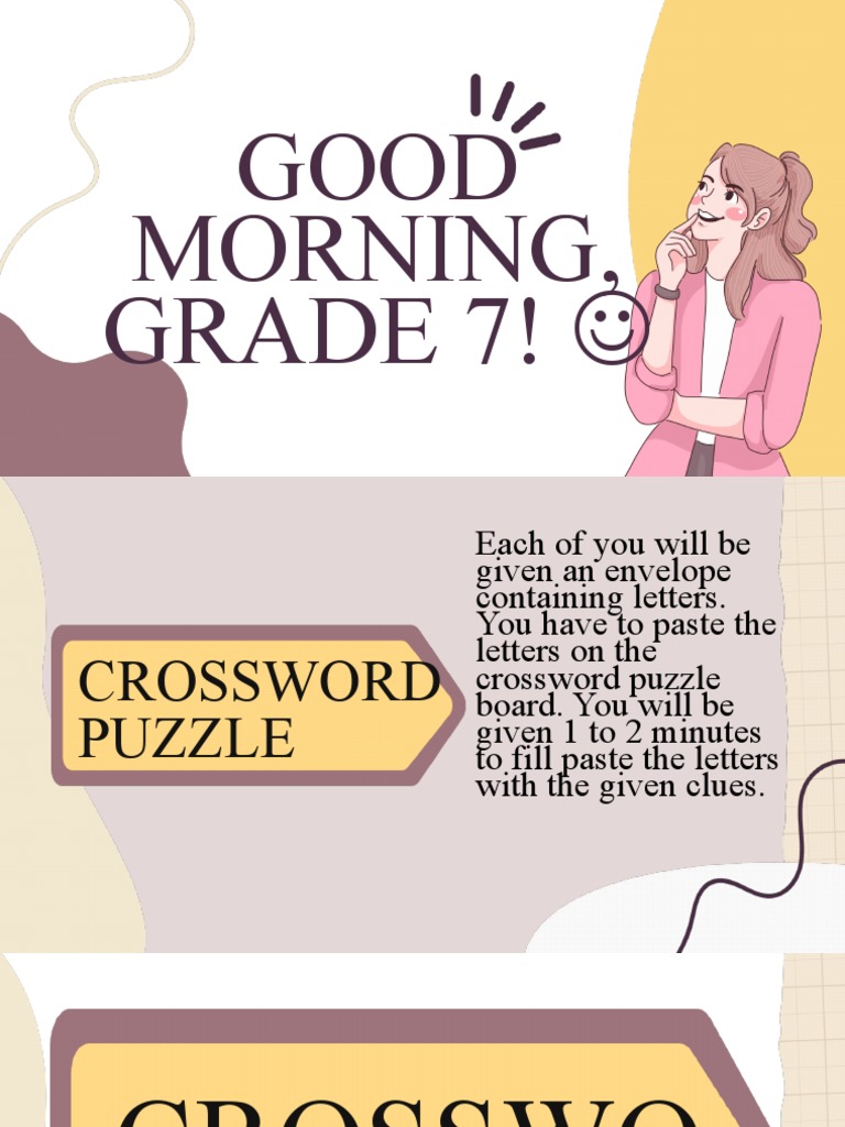 Grade 7 Crossword and Sentence Structure Guide | PDF | Clause ...