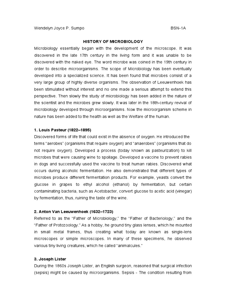 History and Scope of Microbiology | PDF | Microbiology | Microorganism