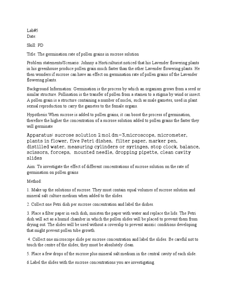 Biology Lab#5 | PDF | Germination | Flowers