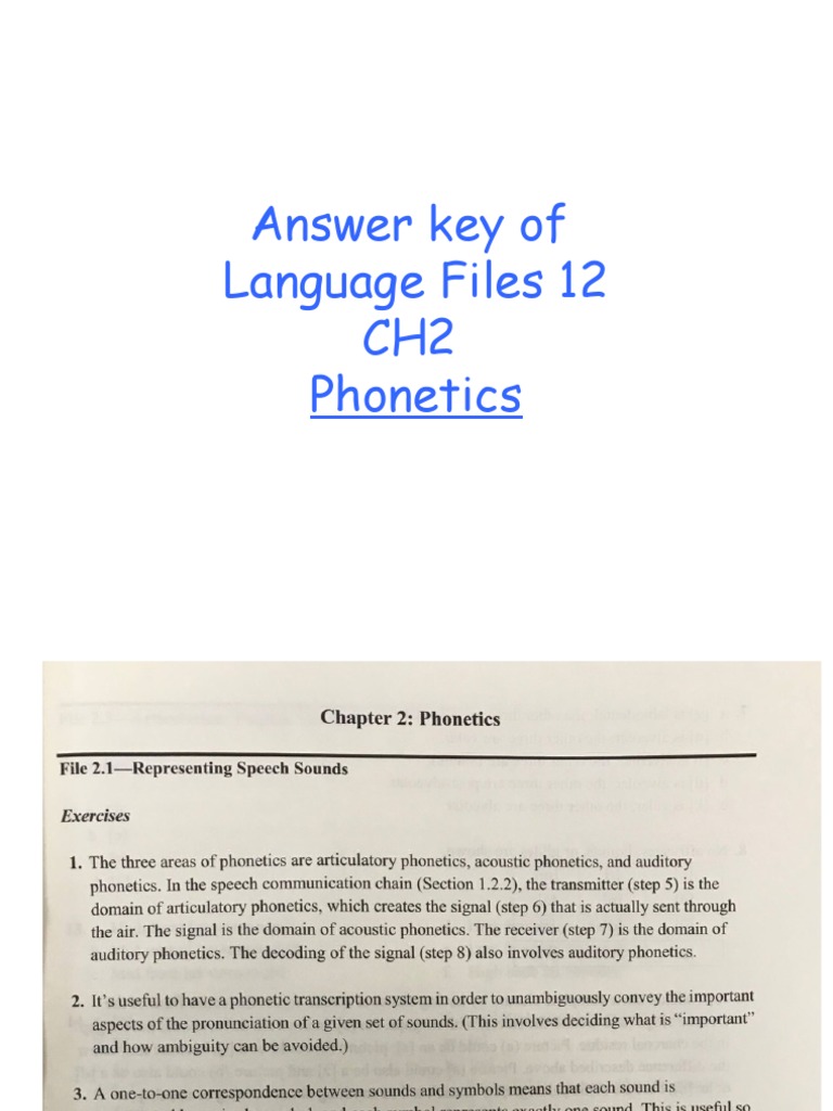 (Files 12) CH2 Phonetics Answer Key | PDF