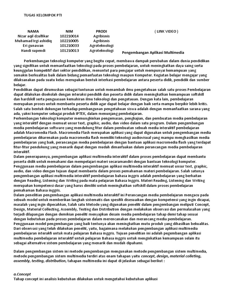 TUGAS KELOMPOK PTI (Nizar) | PDF